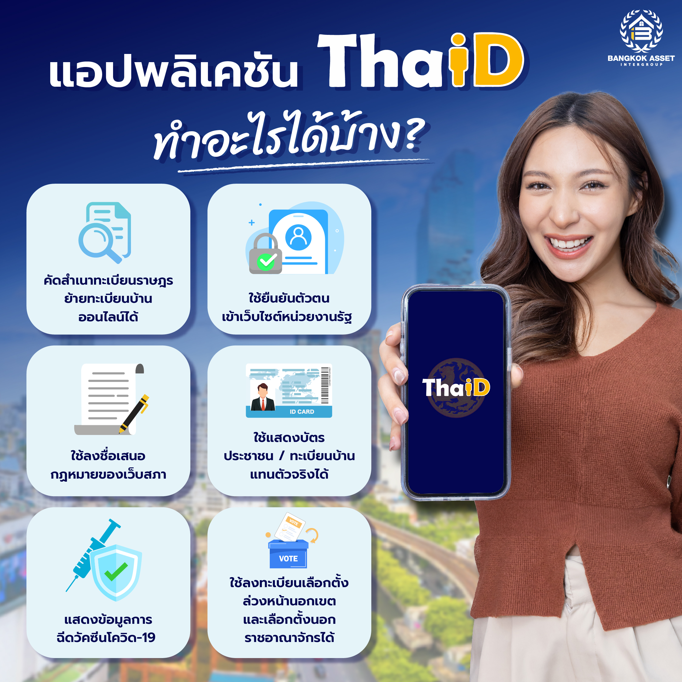 รู้จักแอป ThaID ยืนยันตัวตนเข้าเว็บหน่วยงานรัฐ ประหยัดเวลา ไม่เสียค่าธรรมเนียม | Bangkok Asset